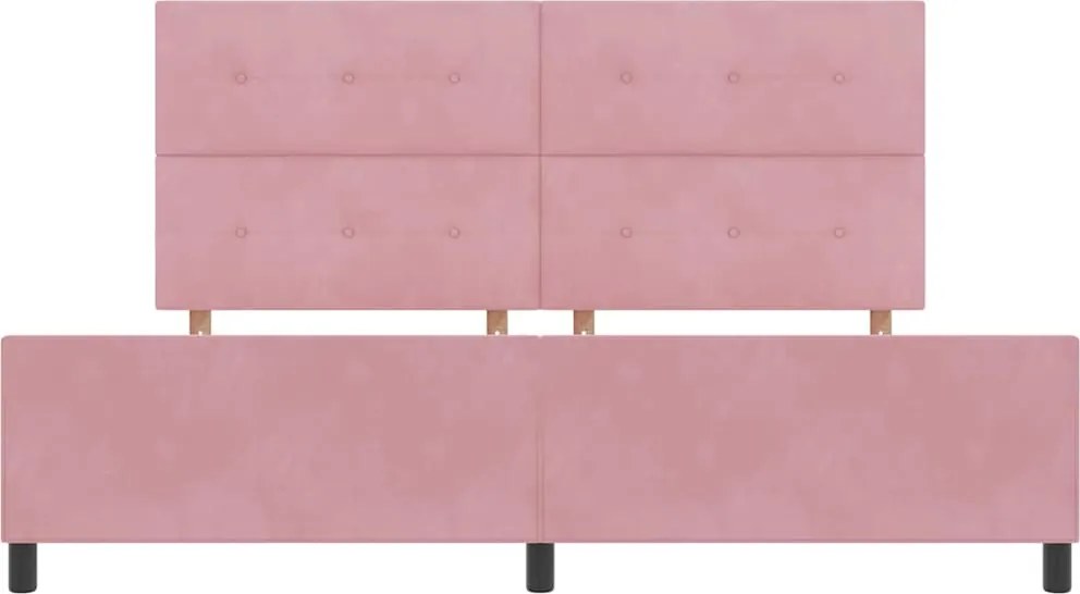 Postel s boxspringem s čelo Růžová 200 x 200 cm samet 3344968