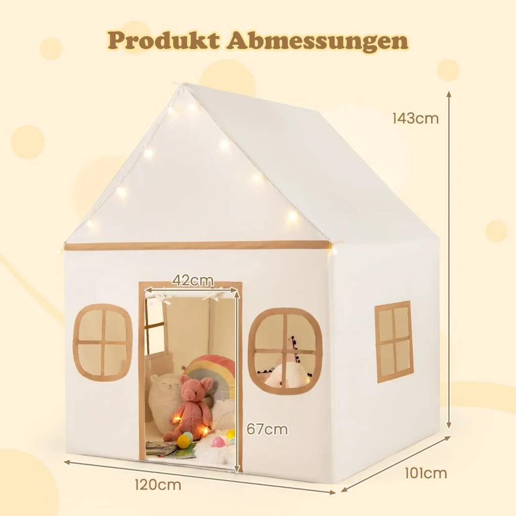Costway Dětský vnitřní dětský stan Playhouse s hvězdicovými světly