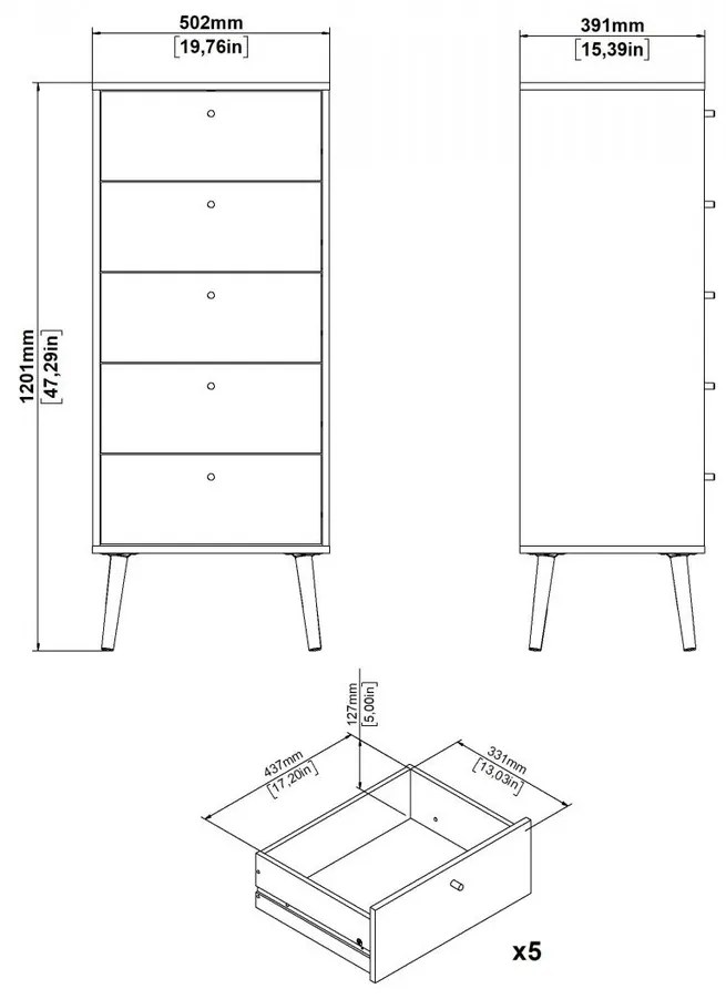 Komoda Boaz III, bílá