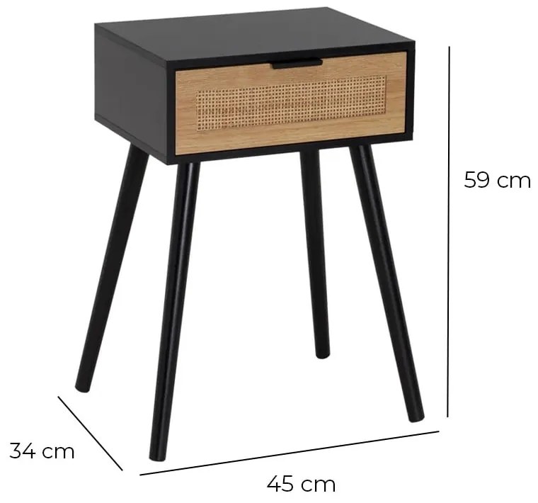 Černý noční stolek – Casa Selección
