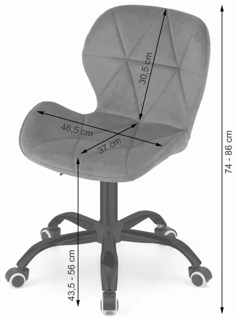 Kancelářská židle NOTO šedá - samet