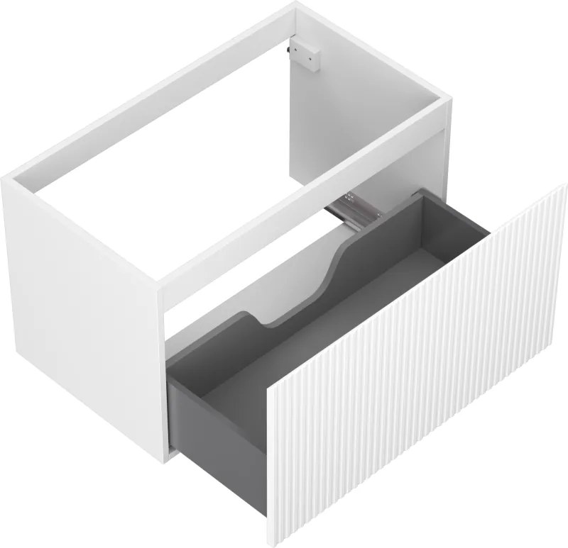 Mexen Rivel, koupelnová skříňka 80 cm, 1 zásuvka, drážkovaná, bílá matná, 91A20-08047-1-BF01