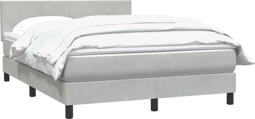 Box spring postel s matrací světle šedá 160x210 cm samet 3316023