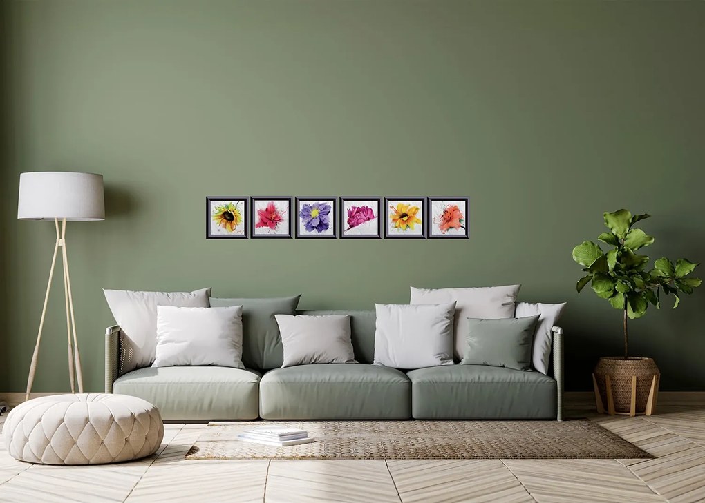Samolepka na zeď Kolekce Obrazů s Květinami | 65 x 85 cm | DF1059