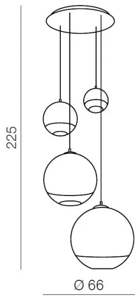 Industriální lustr Silver Ball 4