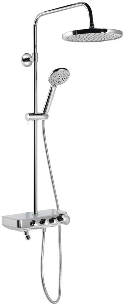 Aqualine Farrao - Sprchový set s baterií, průměr 25 cm, 3 proudy, chrom SL450