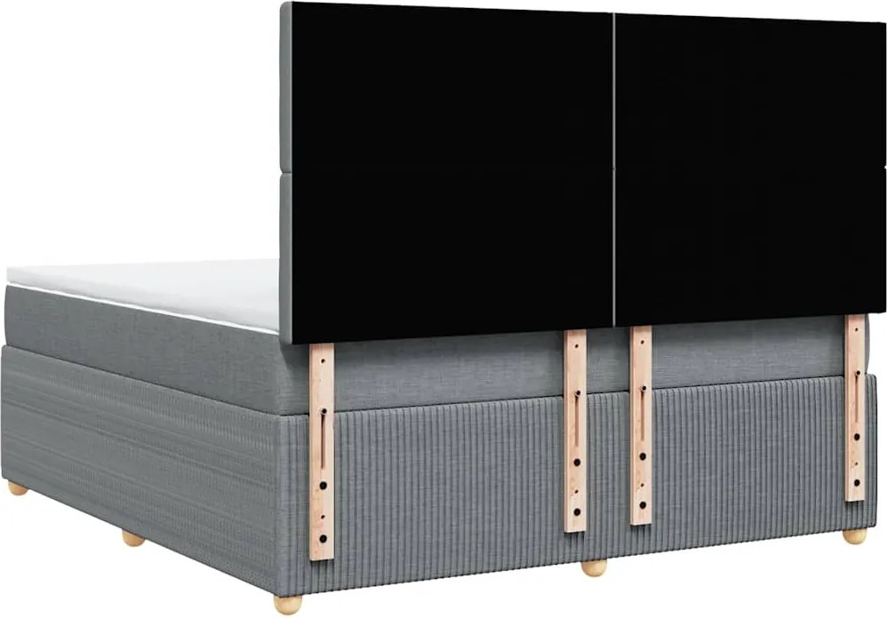 Box spring postel s matrací světle šedá 180 x 200 cm textil 3292149