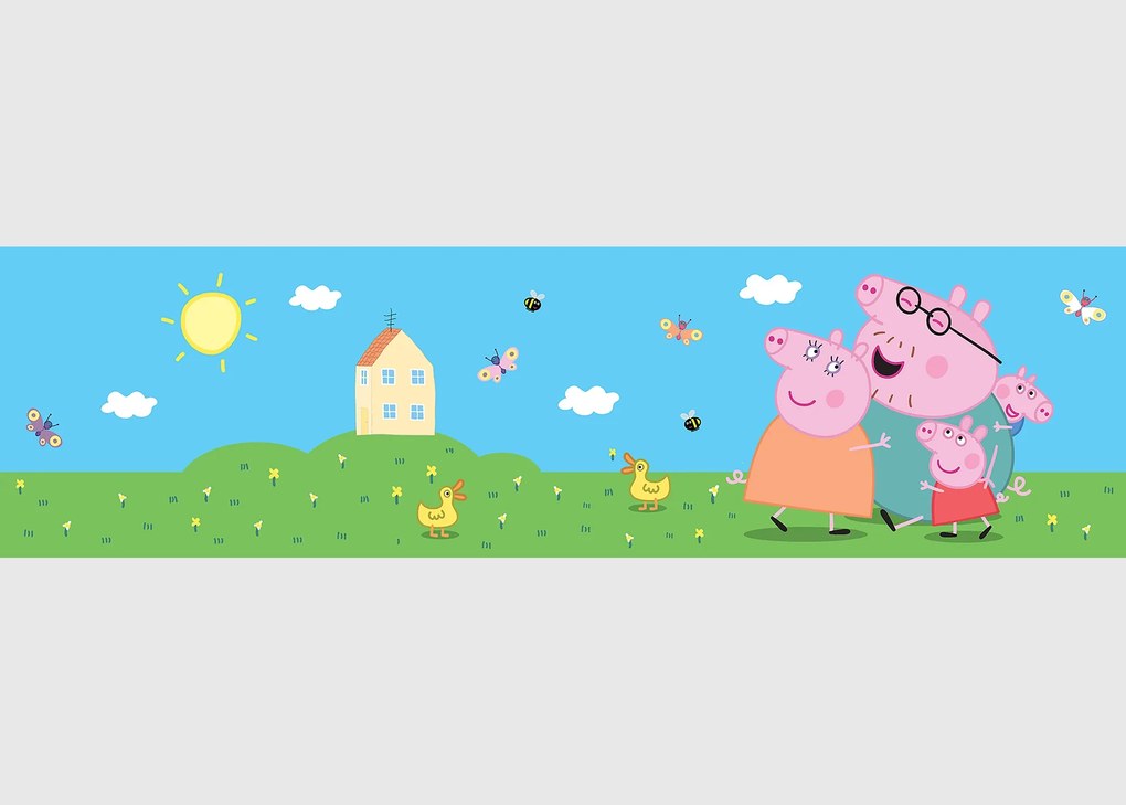 Dětská samolepící bordura na zeď Prasátko Peppa | 5 m x 13.8 cm | DWBD8191