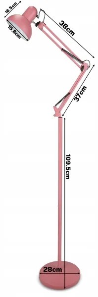 Stojací lampa 1xE27/40W/230V růžová
