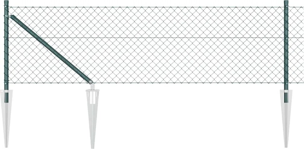 Řetězová plotová konstrukce s hroty 25 x 0,4 m Zelená Síťovina 3351166