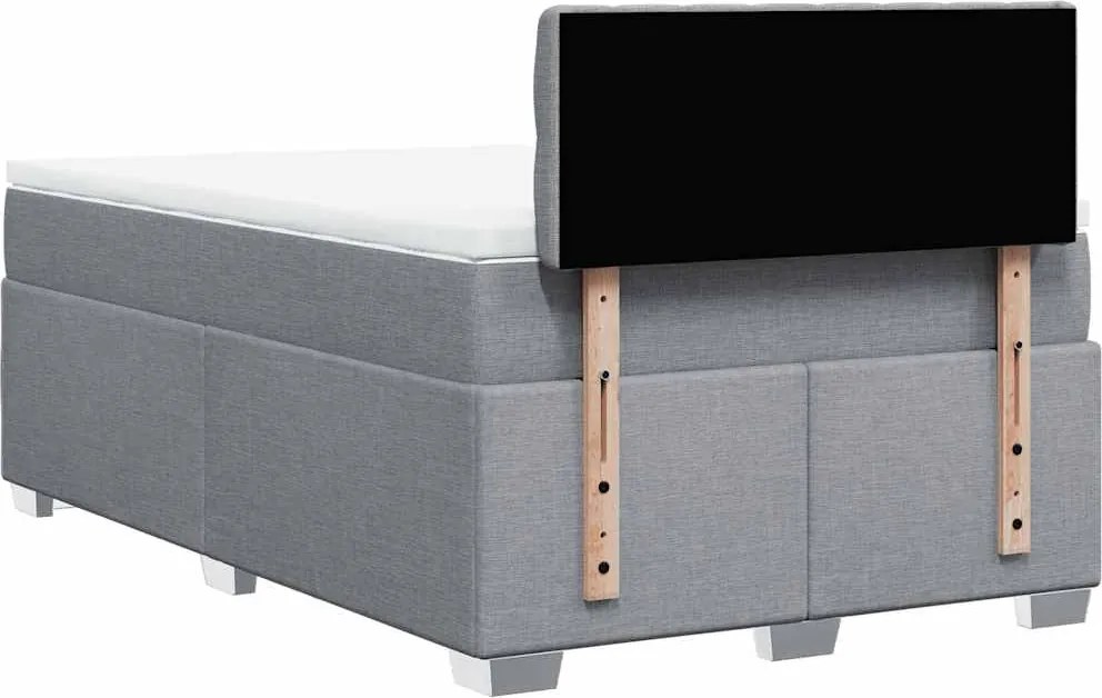 Box spring postel s matrací světle šedá 120x190 cm textil 3285834