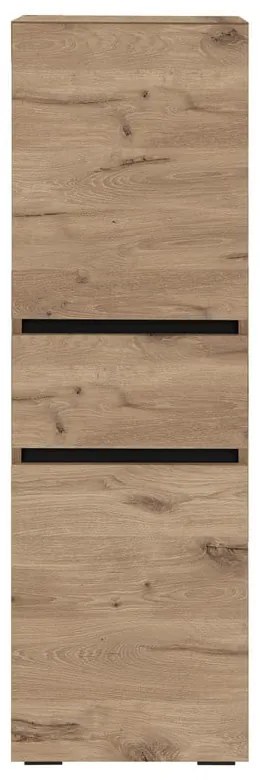 Vysoká úzká koupelnová skříňka v dekoru dubu v přírodní barvě 38x130 cm Wisla – Støraa