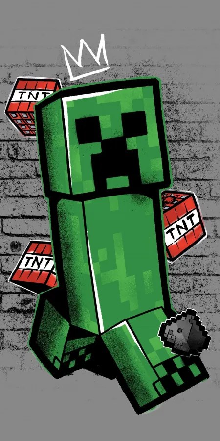 Vesna | Dětská osuška MINECRAFT METRO ART CREEPER 70x140 cm