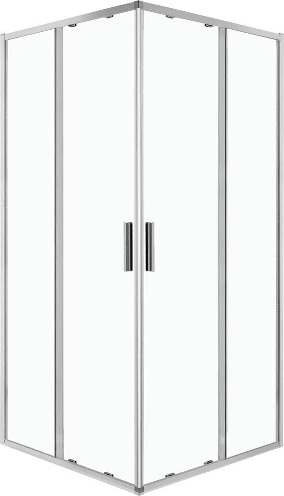 Novoterm Čtvercový sprchový kout NV-Solid SQ CHR 100 SV, chrom/transparent + vanička Victor bílá