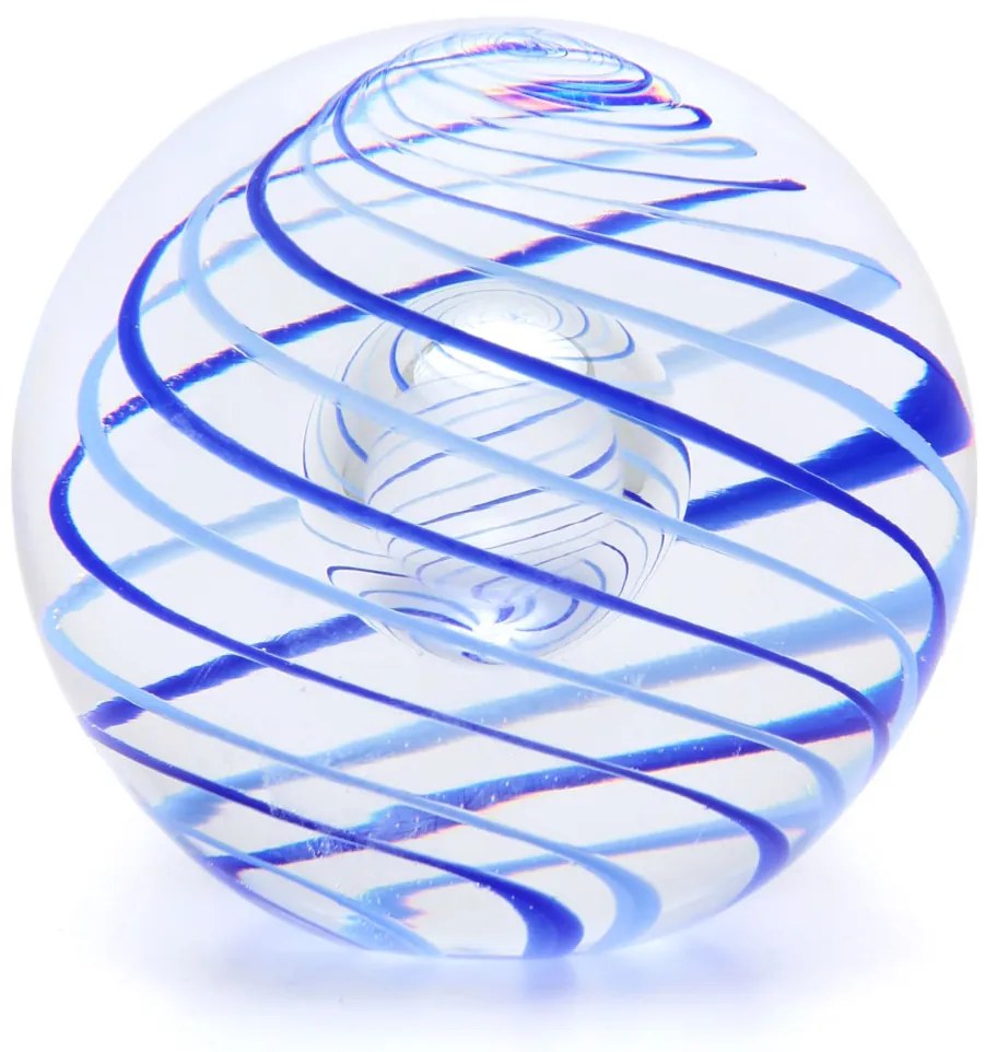 Skleněné těžítko - dekor 01, Modrá/Modrá světlá, 6 cm | České sklo od Artcristal Bohemia