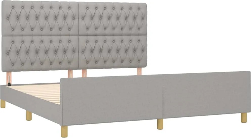 Rám postele bez matrace světle šedý 180 x 200 cm textil 3125316