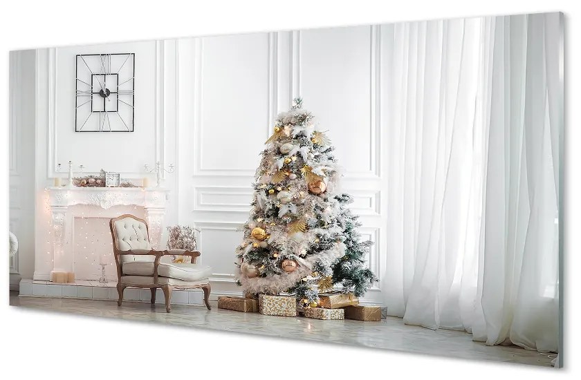 Obraz na skle Vánoční ozdoby 125x50 cm