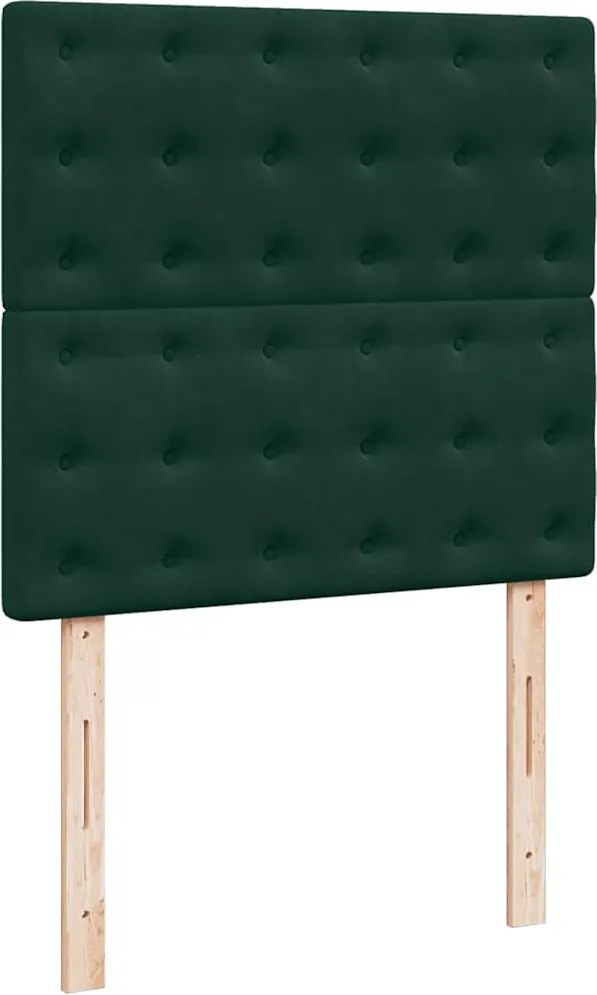Box spring postel s matrací tmavě zelená 80 x 200 cm samet 3292205