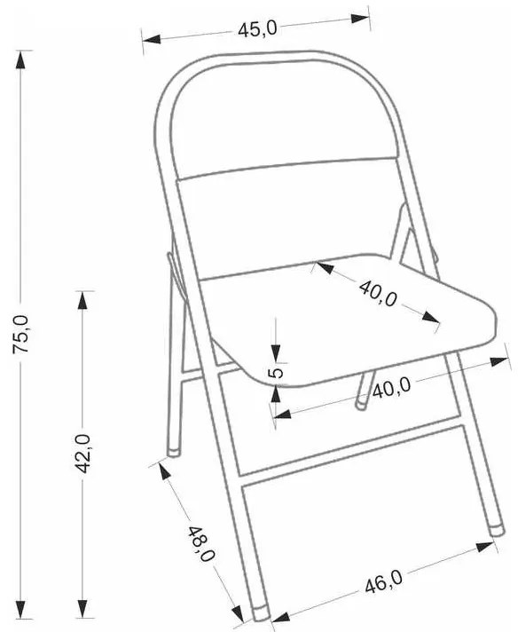 Skládací židle Acton, šedá