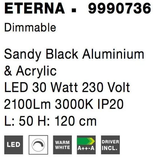 Nova Luce Závěsné LED svítidlo ETERNA, 30W 3000K stmívatelné Barva: Černá