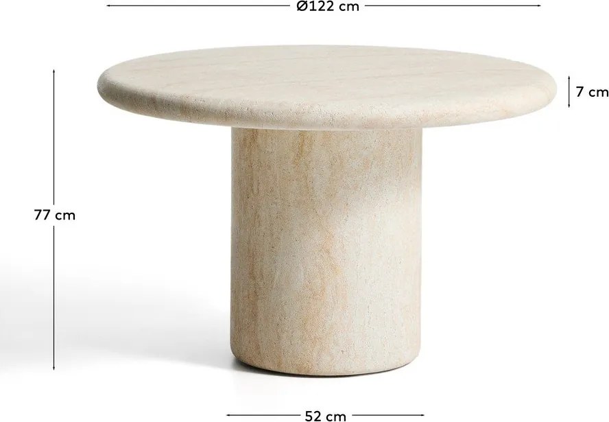 Betonový kulatý zahradní jídelní stůl ø 122 cm Drasi – Kave Home