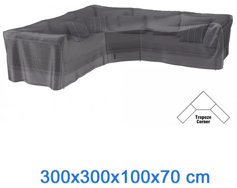 Obal na rohovou sedací soupravu XL ve tvaru L, ROVNORAMENNÁ 300x300x100x70 cm Aerocover