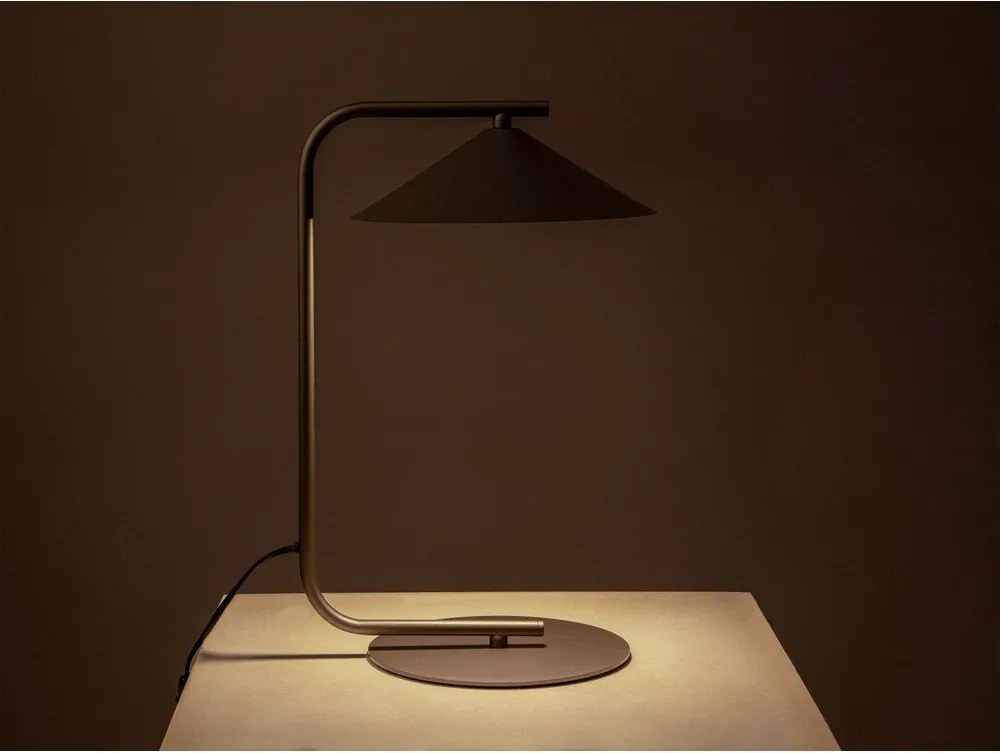 Hnědá kovová stolní lampa (výška 42 cm) Nocte – Micadoni