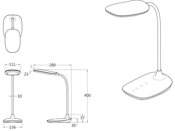 Globo 58455B - LED Stmívatelná dotyková stolní lampa BOTAL LED/9W/230V černá
