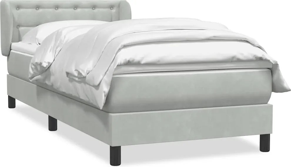 Box Spring Postel s matrací Světle šedá 90x220 cm Samet 3317889