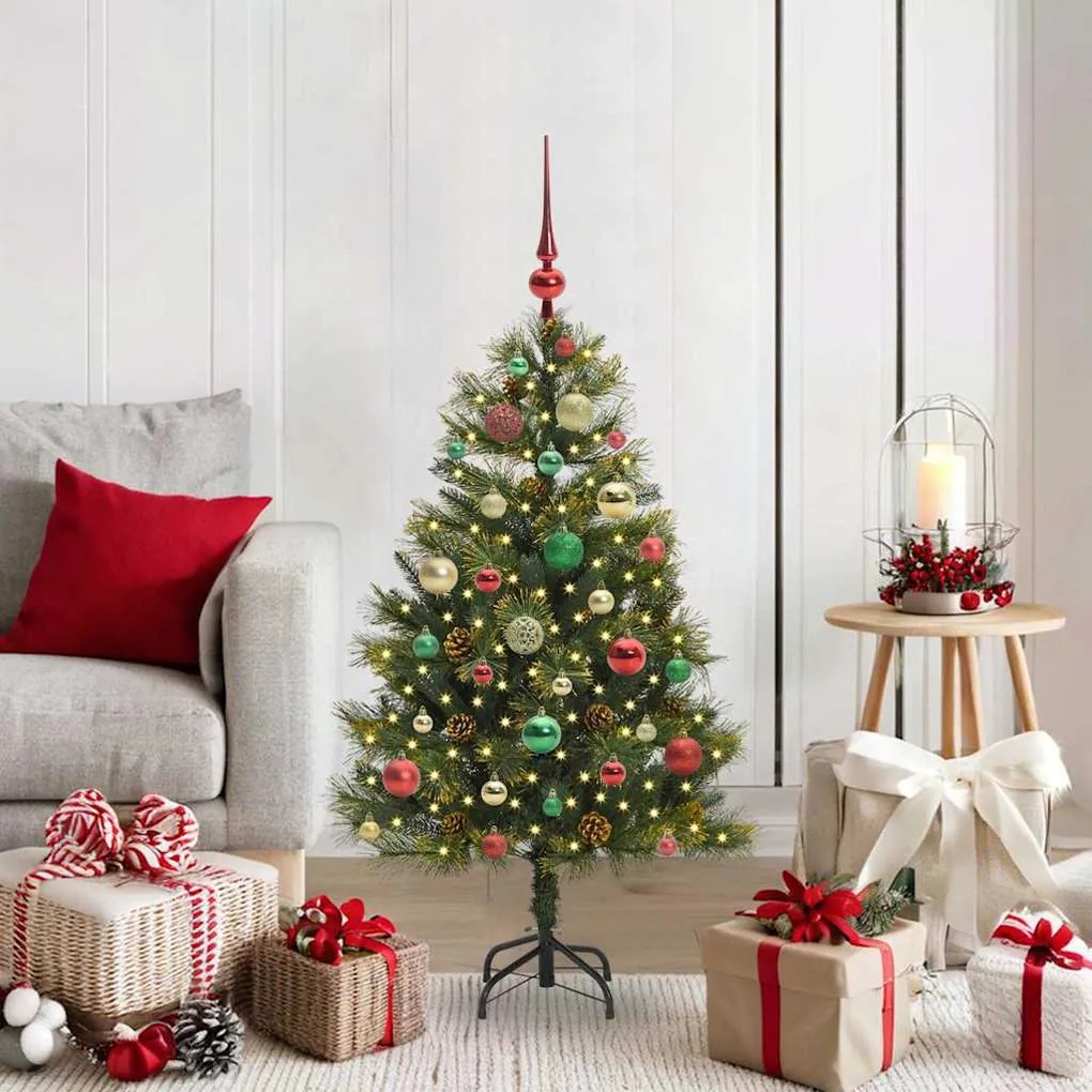 Umělý sklopný vánoční stromeček s kužely Zelená 120 cm 3395079
