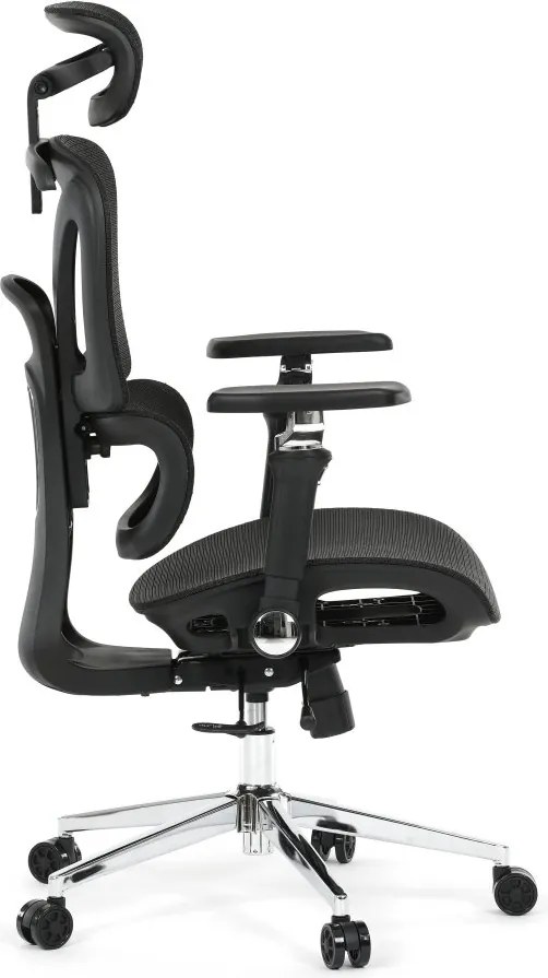 Kancelářská ergonomická židle PORTE — síťovina, černá