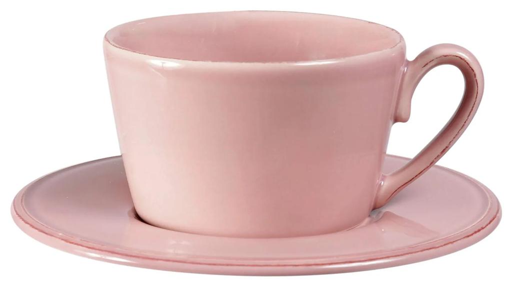 CÔTÉ TABLE Keramický hrnek s podšálkem Constance Rose, růžová barva,  keramika | BIANO