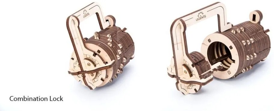 Ugears 3D dřevěné mechanické puzzle Zámek