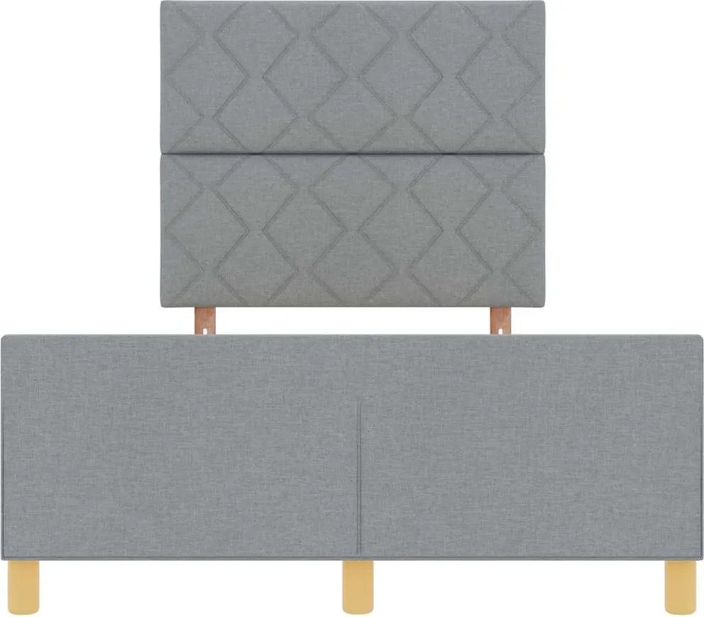 Rám postele s čelo Světle šedá 120 x 200 cm textil 3344795