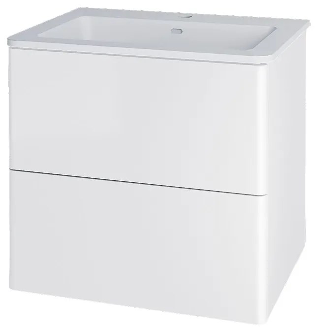 Mereo Mereo, Siena, koupelnová skříňka s umyvadlem z litého mramoru 61 cm, bílá, antracit, černá, CN410M