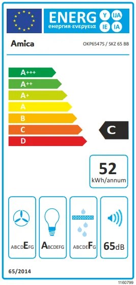 Digestoř komínová Amica SKZ 65 BB Černé sklo