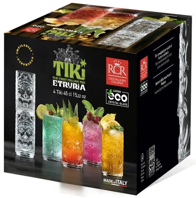 RCR SKLENICE NA VODU TIKI VENEZIA 450ML SADA 4 KS