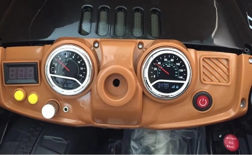 LEAN CARS Elektrické autíčko Jeep JJ245, LED světla, MP3, dálkové ovládání, černé