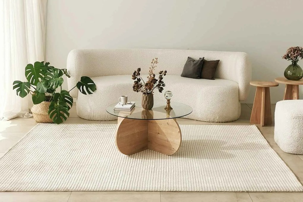 Designový konferenční stolek Jameela 75 cm vzor safírový dub