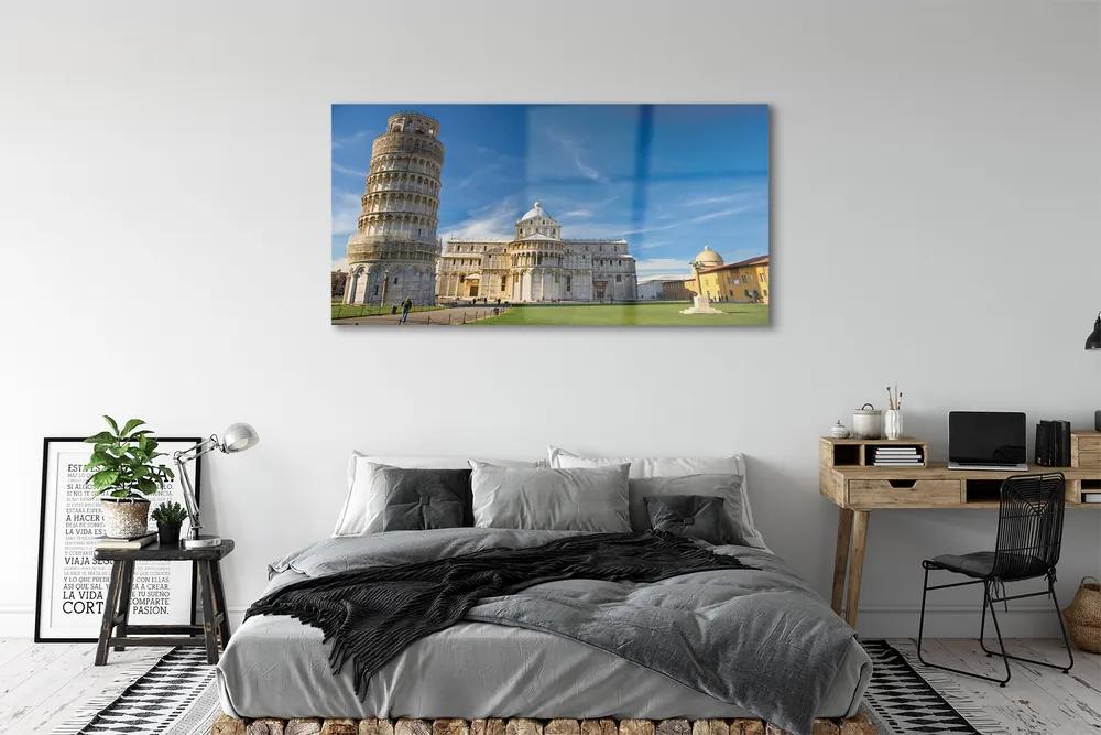 akrylový obraz Italy Šikmá věž katedrály 140x70 cm