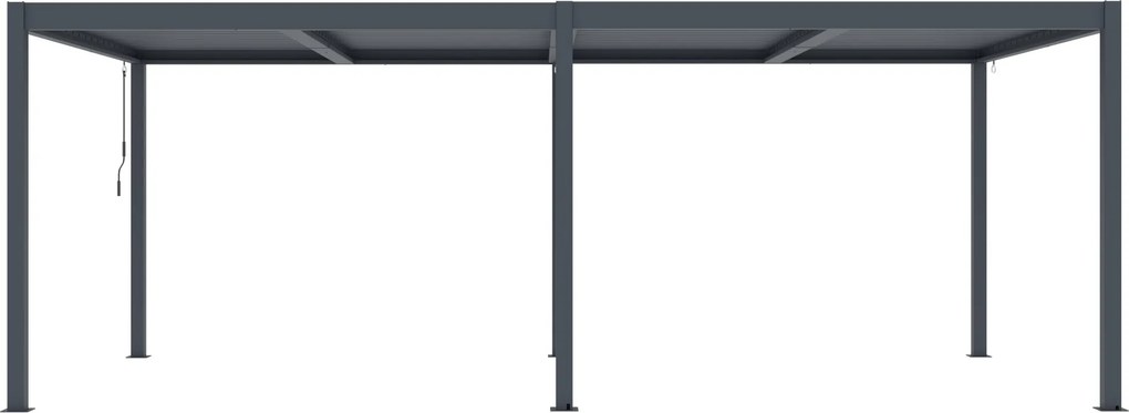 Hliníková bioklimatická pergola s lamelami BestBerg BBP-18G / 6 x 3 m / šedá