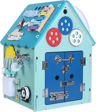 2Kids Toys Activity board Domeček modrý / od 3 let