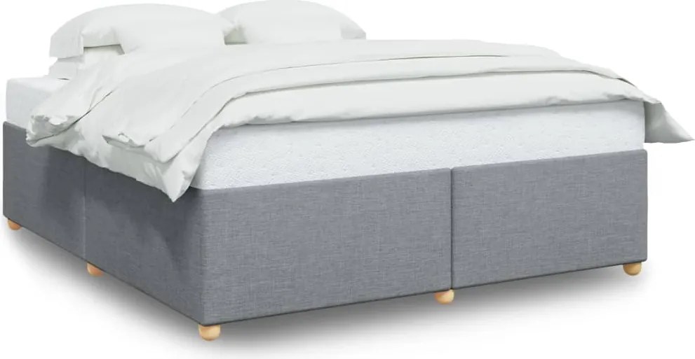 Rám postele bez matrace světle šedý 200 x 200 cm textil 3284757