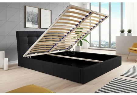 Čalouněná postel ADLO rozměr 160x200 cm Černá eko-kůže