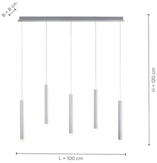 Leuchten Direkt 15205-95 - LED Lustr na lanku BRUNO 5xLED/4,8W/230V