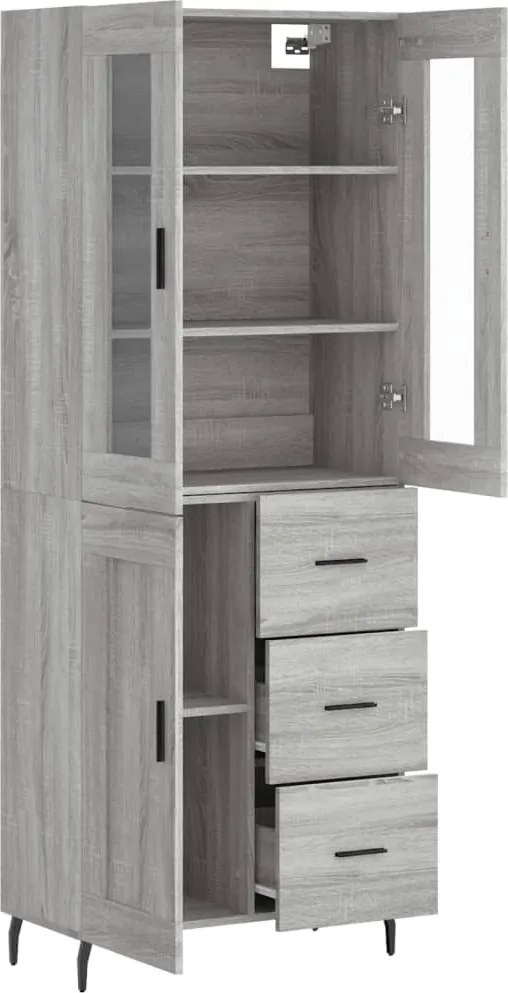Skříň highboard šedá sonoma 69,5 x 34 x 180 cm kompozitní dřevo 3198679