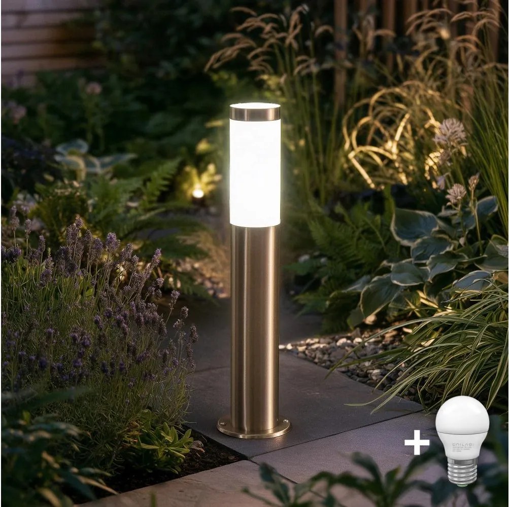 BRILAGI - LED Venkovní lampa ELIA 1xE27/7W/230V 4000K IP44 50 cm chrom