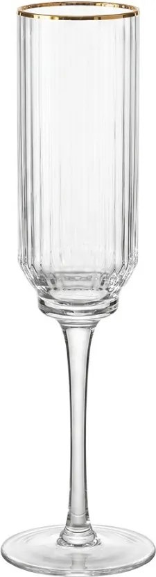 Elegantní sklenice na šampaňské se zlatým okrajem - Ø 5*25 cm / 150 ml