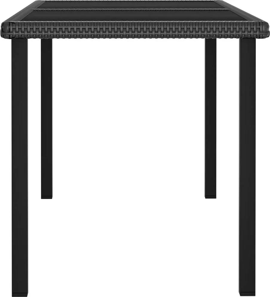 vidaXL Zahradní jídelní stůl 140 x 70 x 73 cm polyratan [315115] Barva: Černá