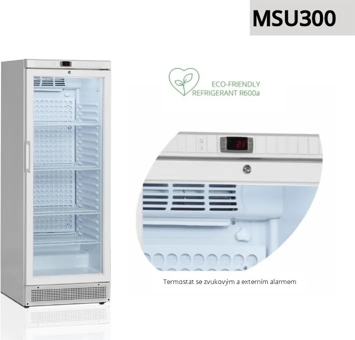 Chladicí skříň pro farmacii Tefcold MSU 300 290 l, v. 164 cm, alarm teploty